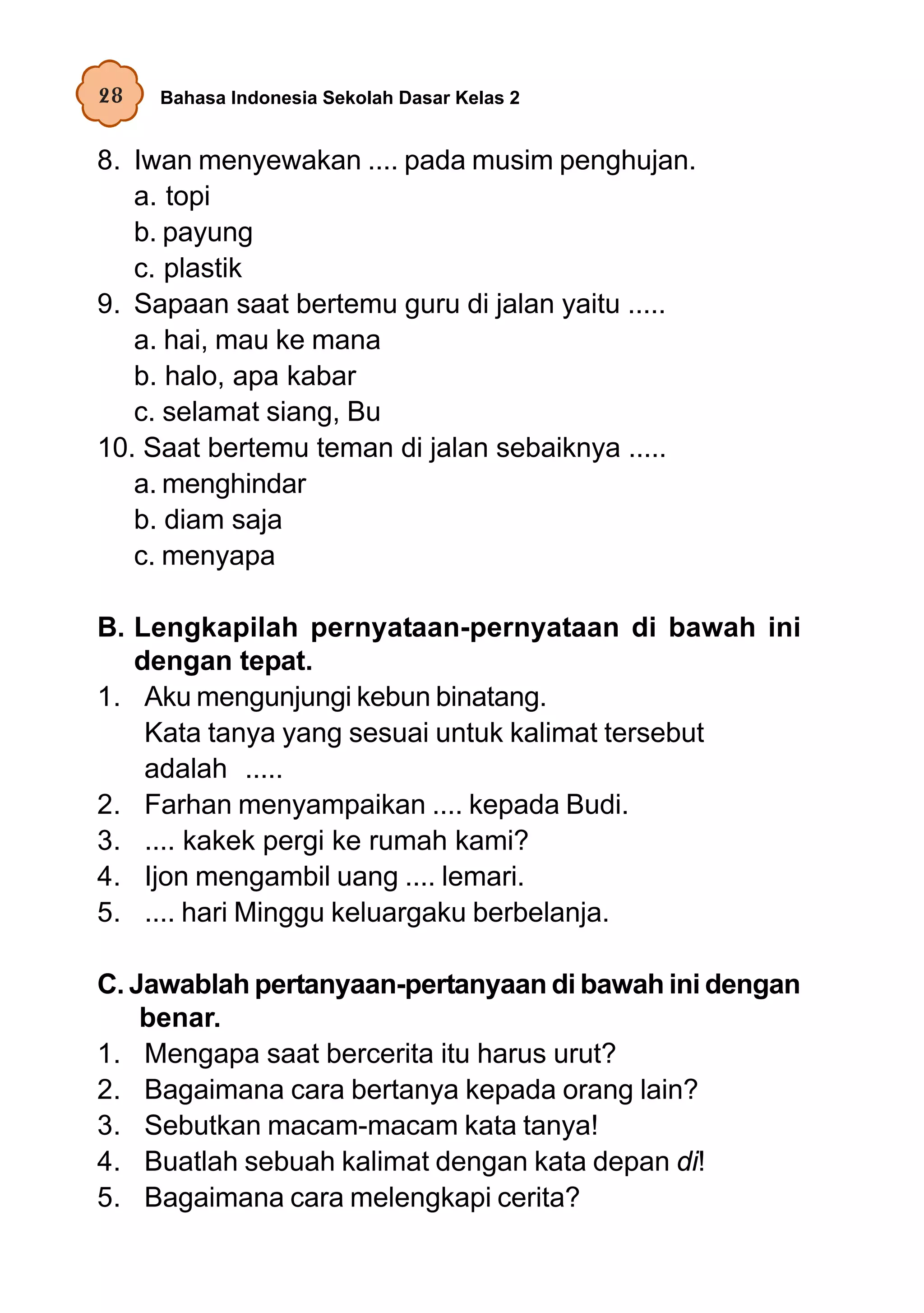 Bahasa Indonesia Kelas 2 | PDF