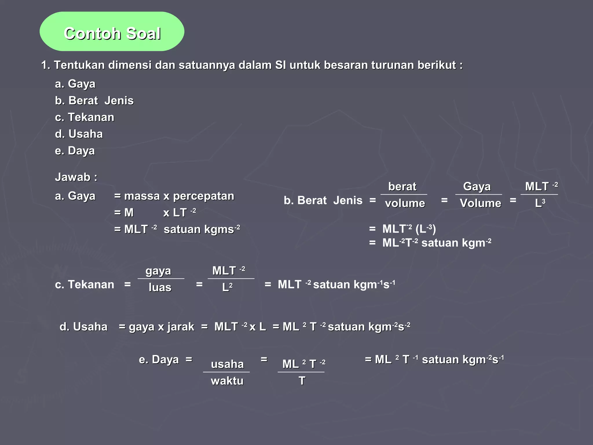 Materi 1. besaran, dimensi dan satuan | PPT