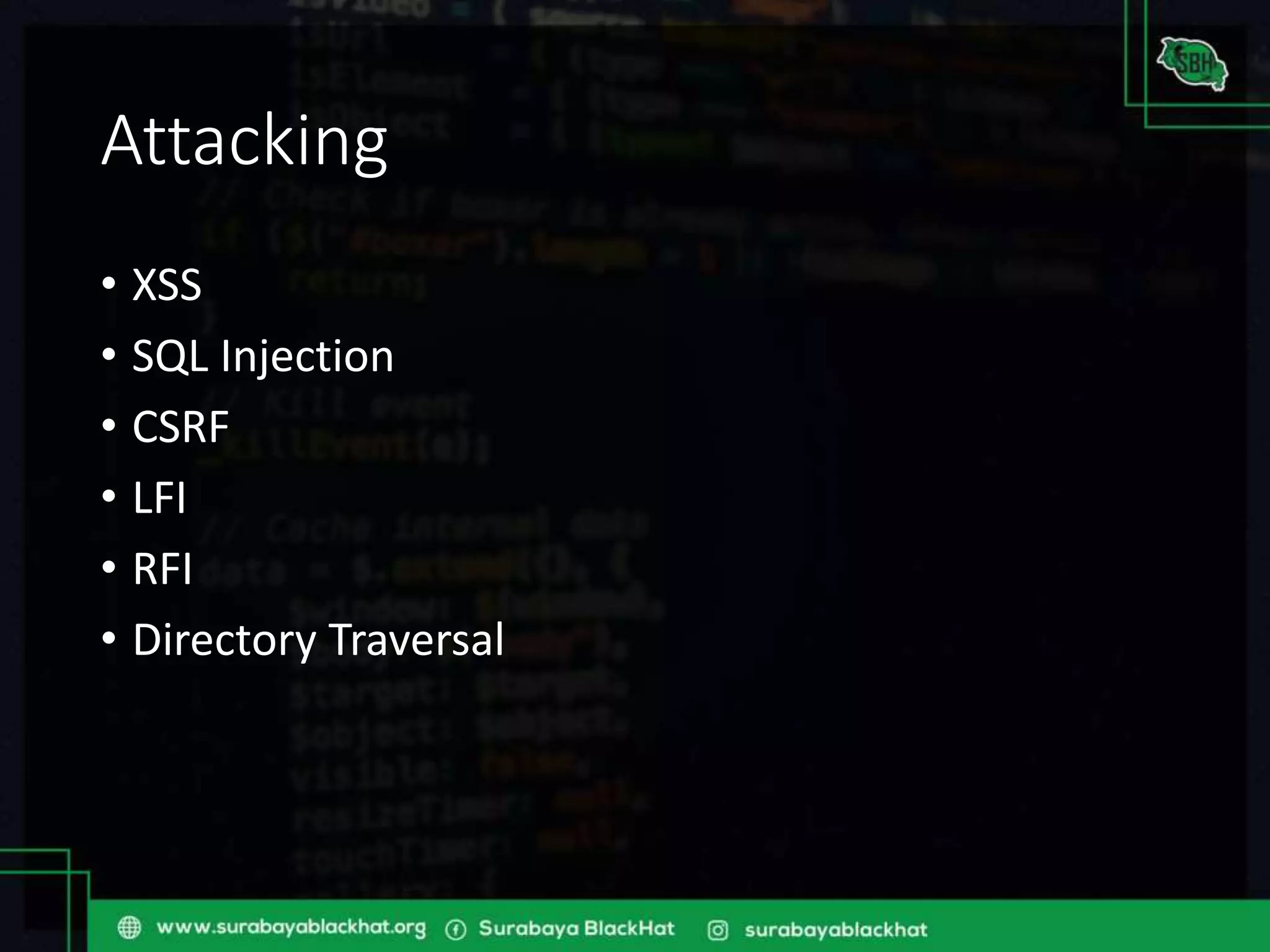 Introduction to Web Attacking | PPTX