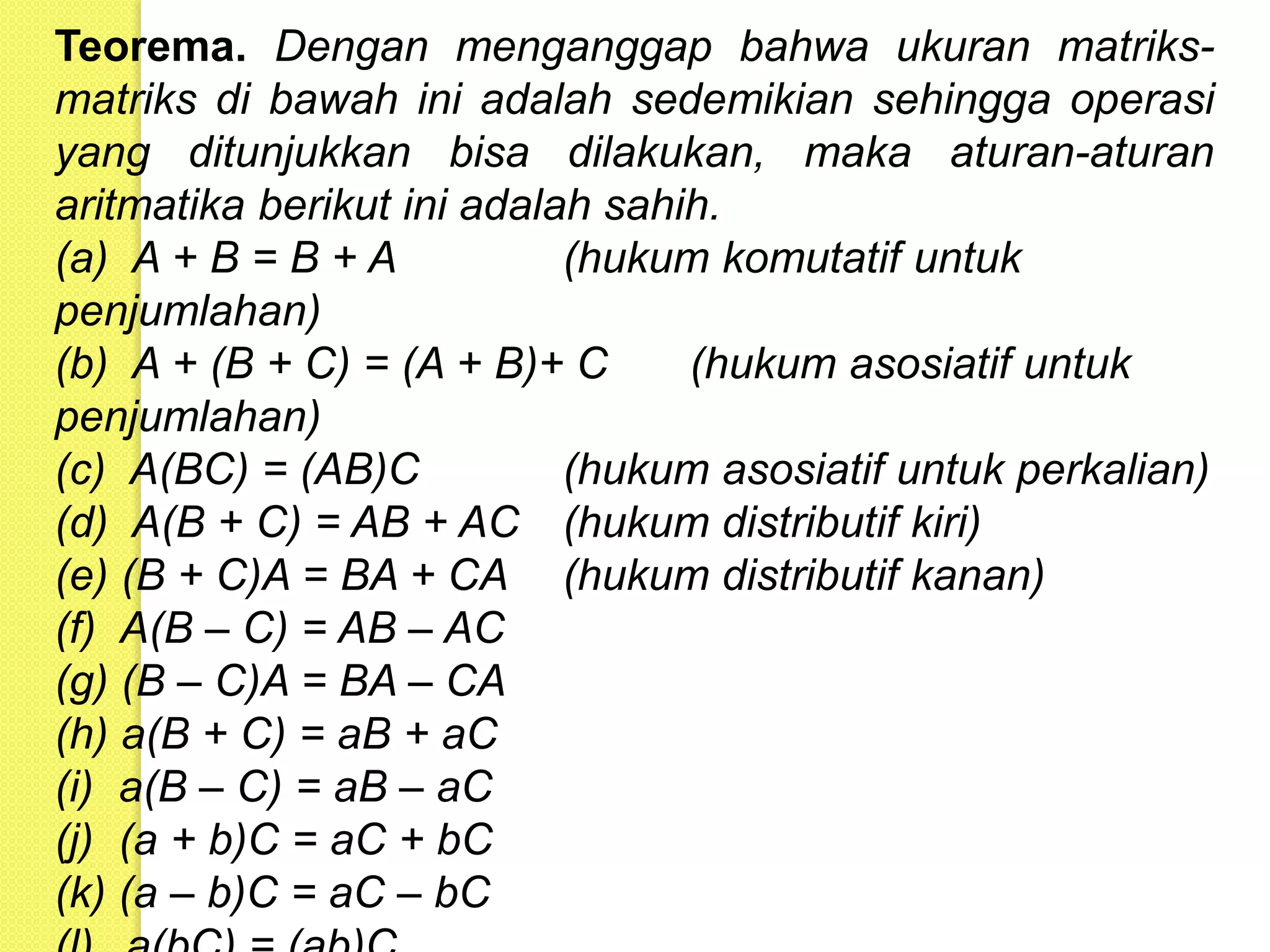 Materi 1. matriks dan operasinya | PPTX