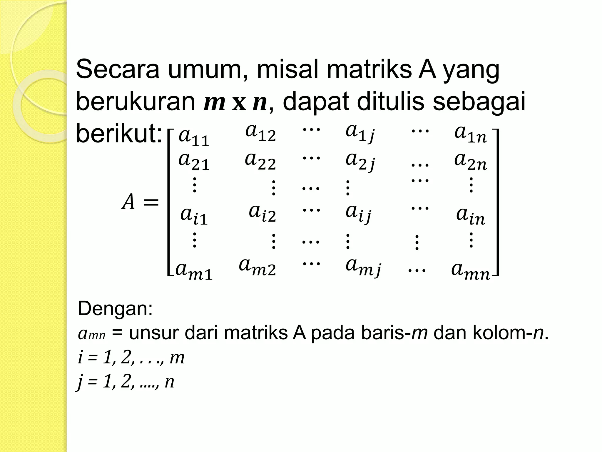 Materi 1. matriks dan operasinya | PPTX