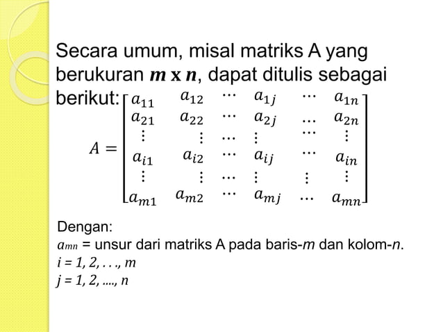 Materi 1. matriks dan operasinya | PPTX