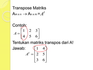 Materi 1. matriks dan operasinya | PPTX
