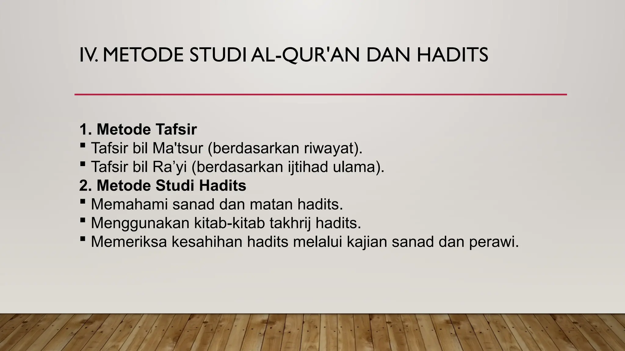 kajian konsep Studi Al-Quran dan studi Hadits | PPTX