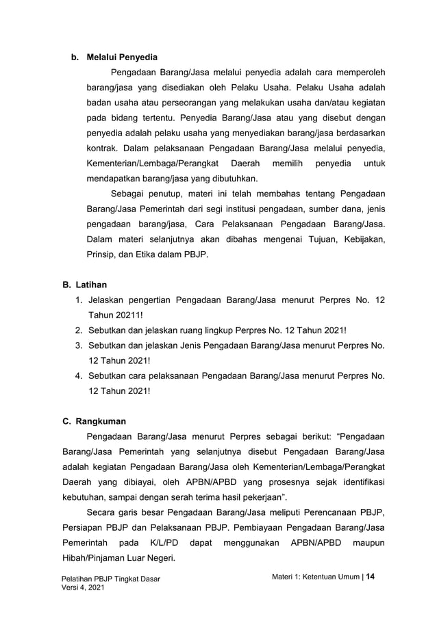 Materi 1 ketentuan umum - versi 4 | PDF