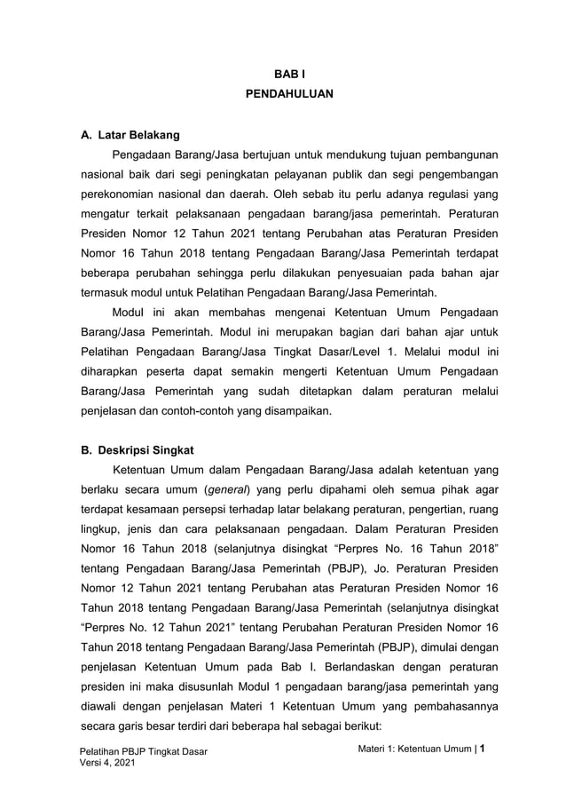 Materi 1 ketentuan umum - versi 4 | PDF