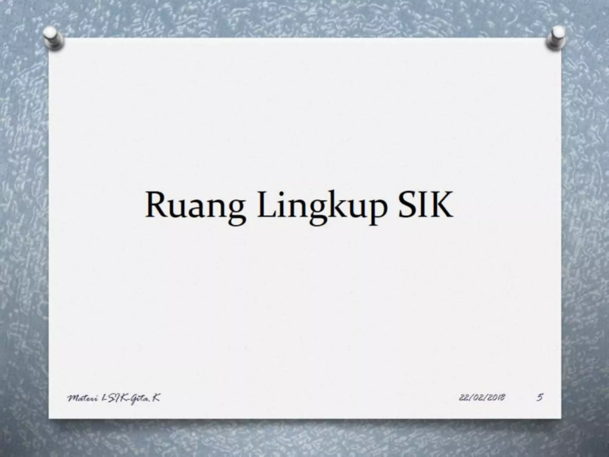 Konsep Dasar SIK | PPTX