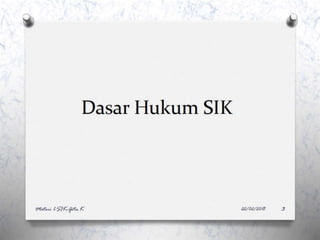 Konsep Dasar SIK | PPTX