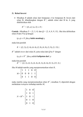 Matematika Diskrit matriks relasi-dan_fungsi | PDF