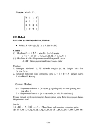 Matematika Diskrit matriks relasi-dan_fungsi | PDF