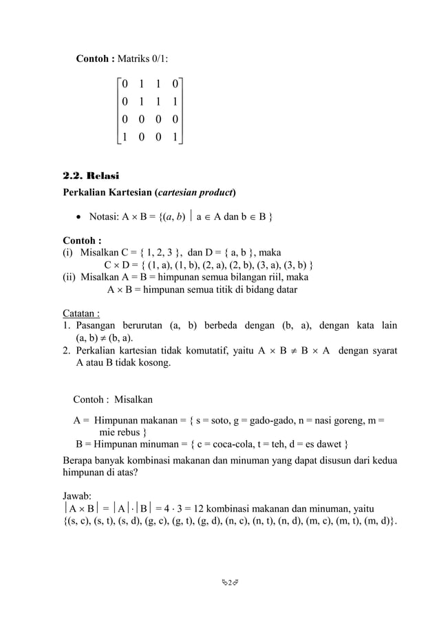 Matematika Diskrit matriks relasi-dan_fungsi | PDF
