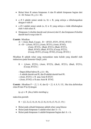 Matematika Diskrit matriks relasi-dan_fungsi | PDF