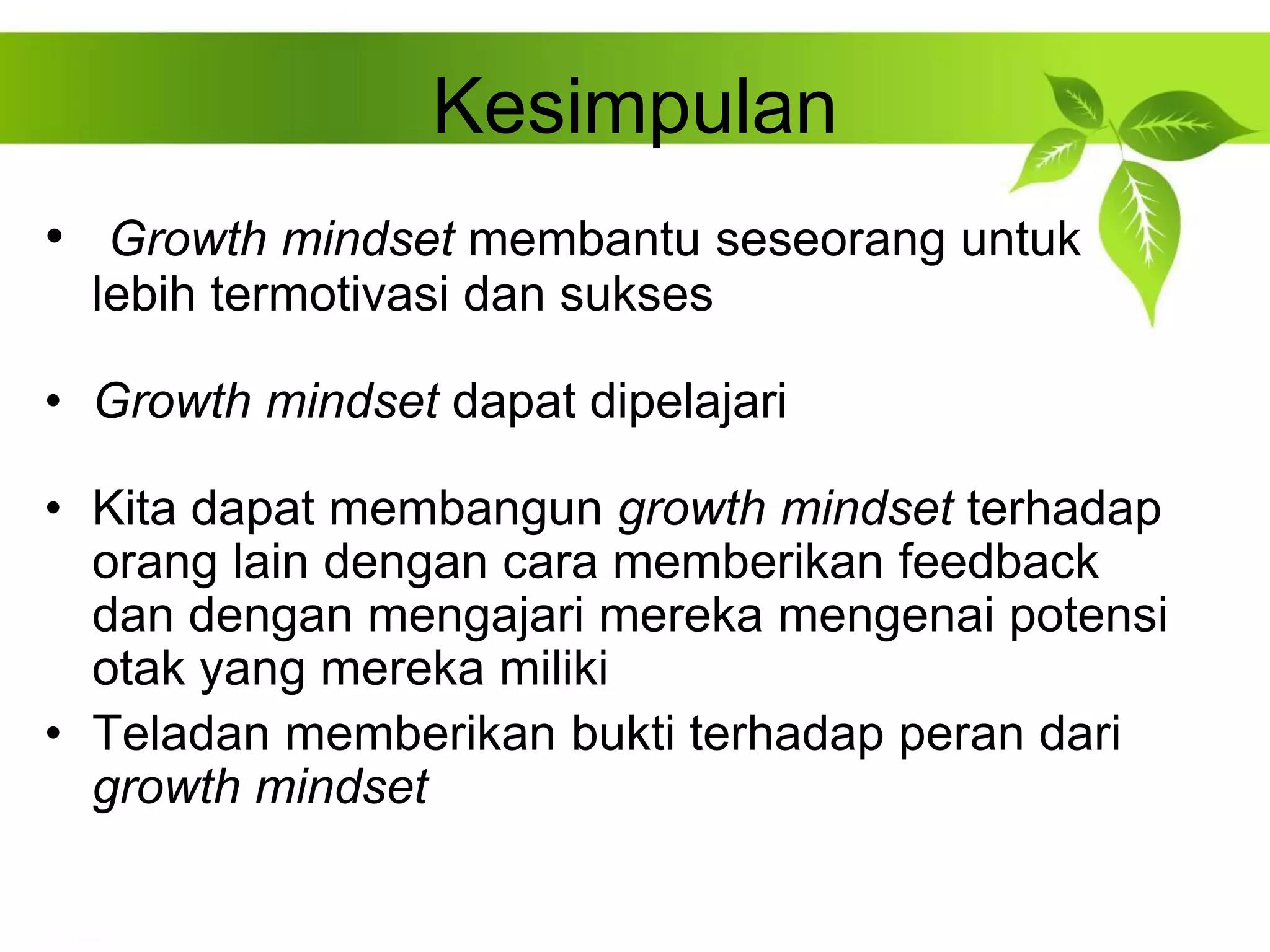 Mengenal Fixed Mindset dan Growth Mindset | PDF
