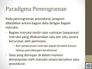 Materi 1 pemrograman prosedural | PPTX
