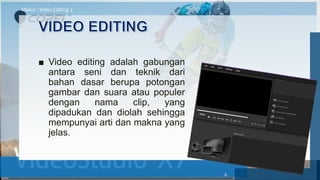Materi 1-Video editing 1 dengan editing corel studio | PDF