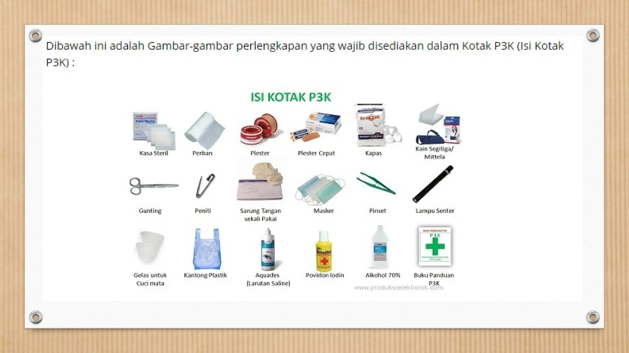 BAHAN AJAR PERALATAN P3K DAN PENGGUNAANNYA | PPTX