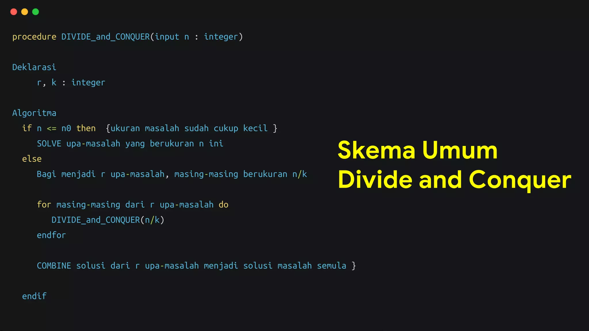 Analisis Algoritma - Strategi Algoritma Divide and Conquer | PDF