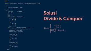 Analisis Algoritma - Strategi Algoritma Divide and Conquer | PDF