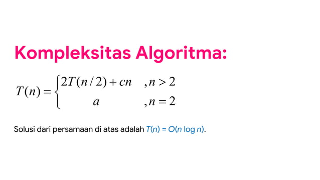 Analisis Algoritma - Strategi Algoritma Divide and Conquer | PDF