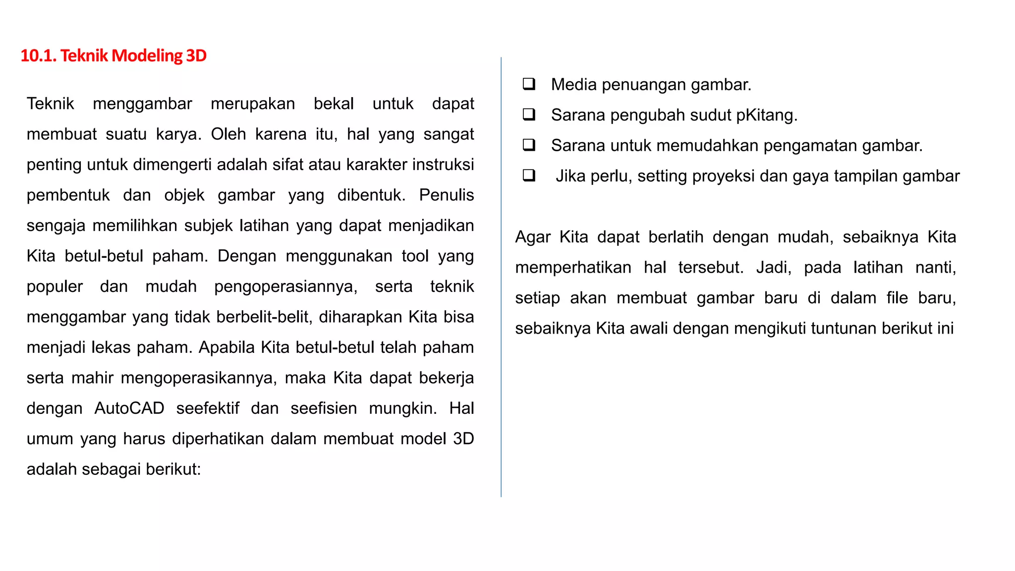 CAD dan Perancangan BAB Aplikasi Dasar AutoCad 3 Dimensi | PPTX