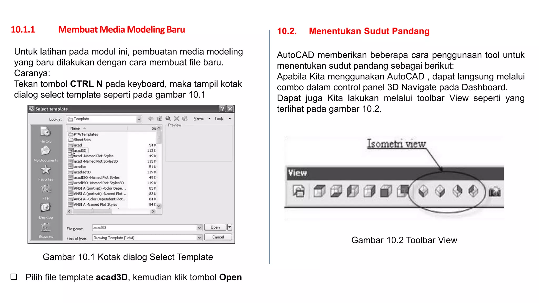 CAD dan Perancangan BAB Aplikasi Dasar AutoCad 3 Dimensi | PPTX
