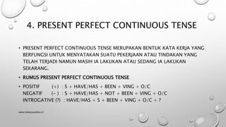 16 Tenses Bahasa Inggris + Rumus + Contohnya | PPTX