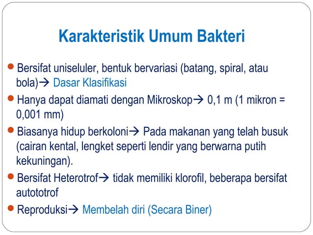 MIKROBIOLOGI: BAKTERI | PPT