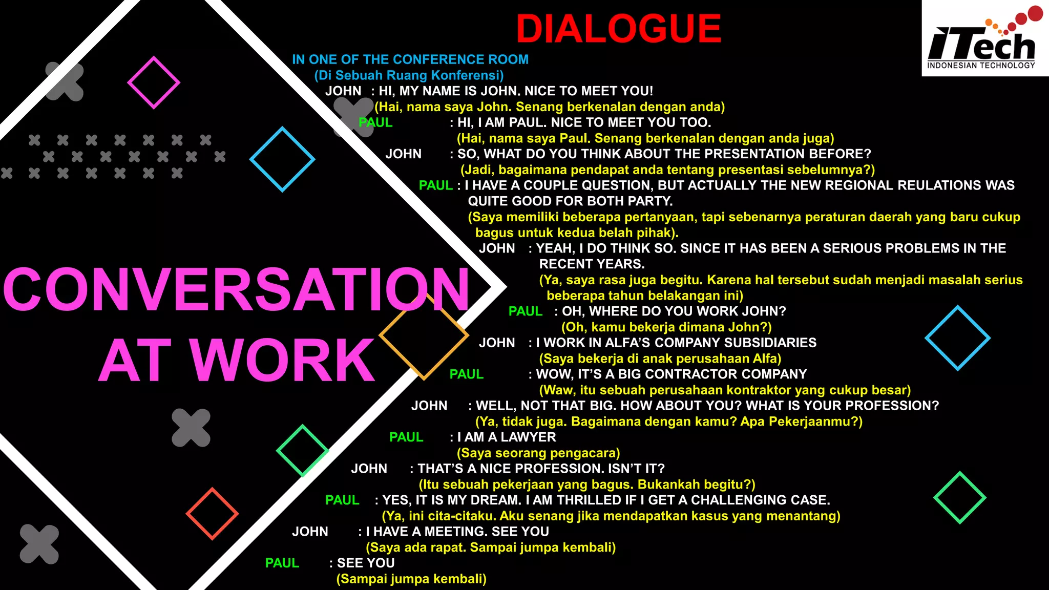 Materi 1 basic daily conversation at work | PDF
