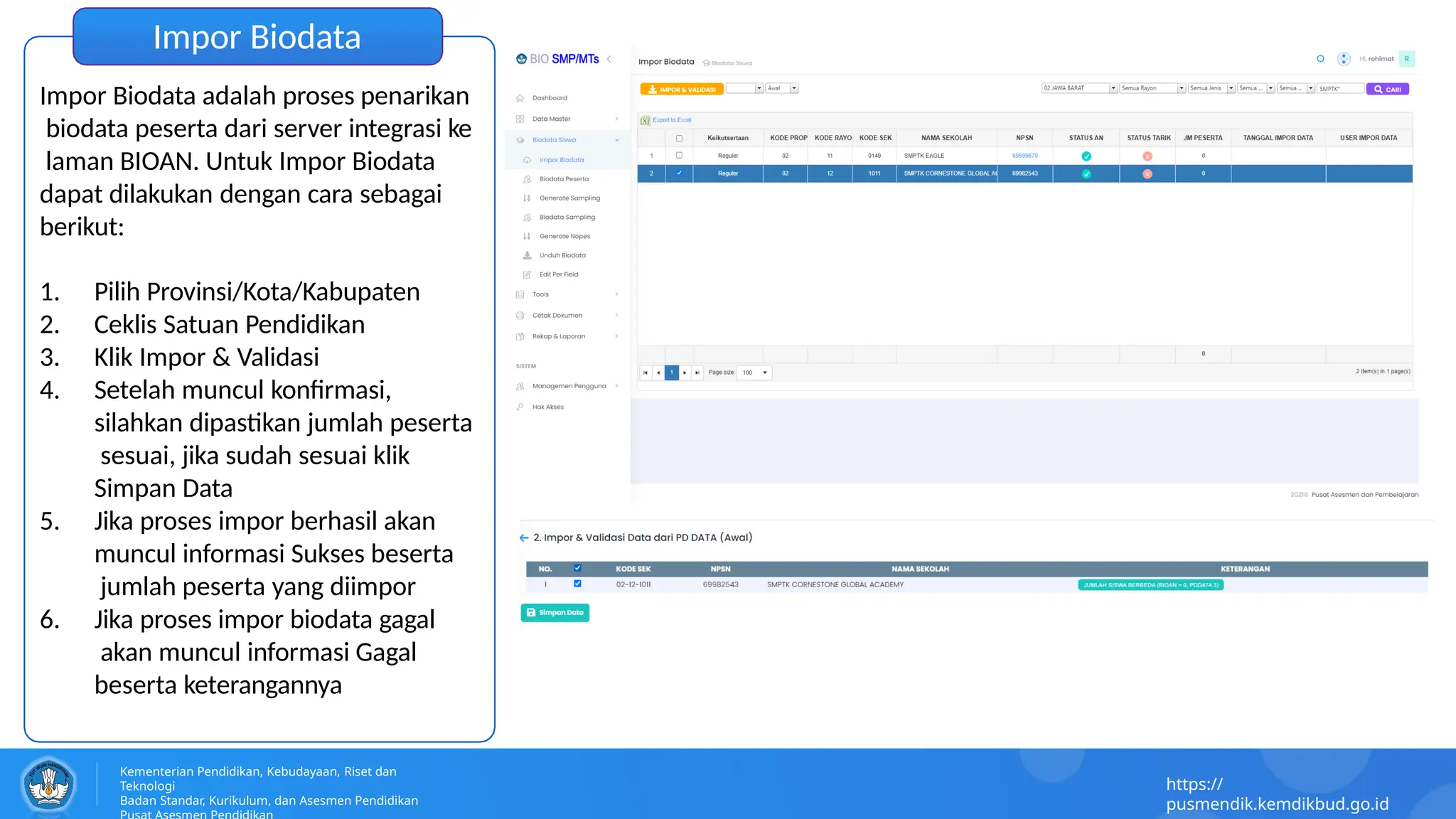MATERI 1 BIOAN PUSPEM dinas pendidikan kota tangerang | PPTX