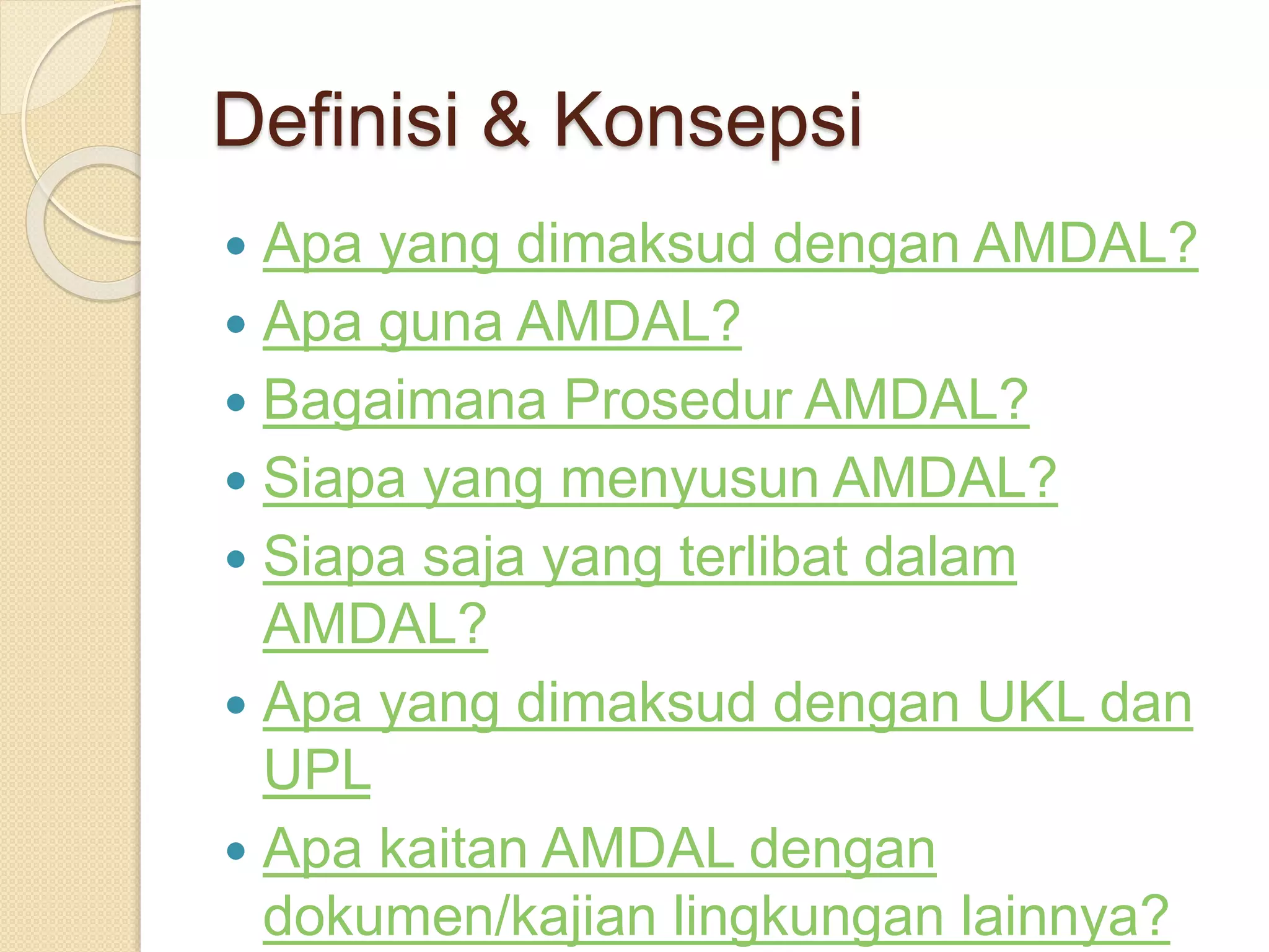 Materi 1b pengertian amdal | PPTX