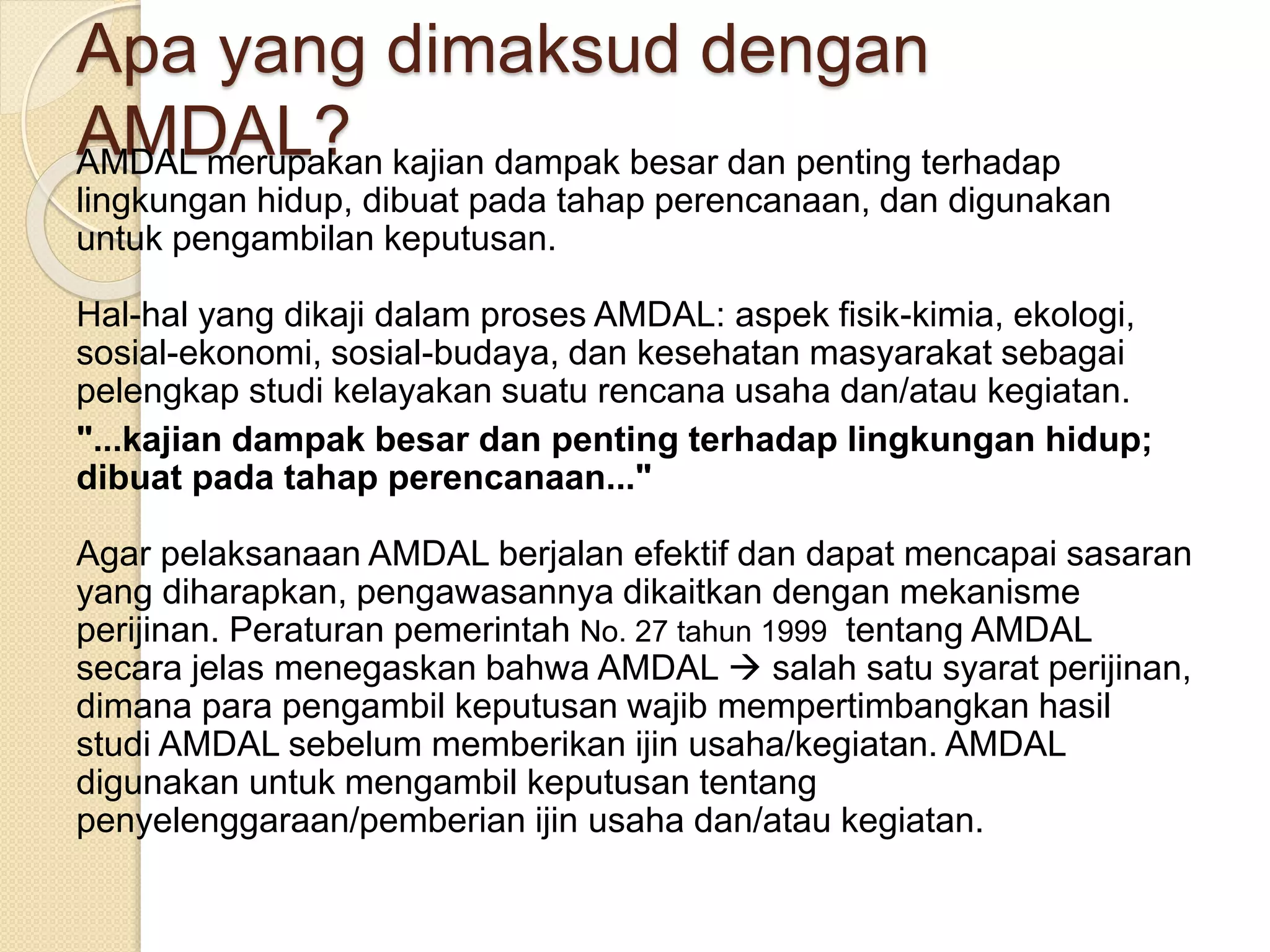 Materi 1b pengertian amdal | PPTX