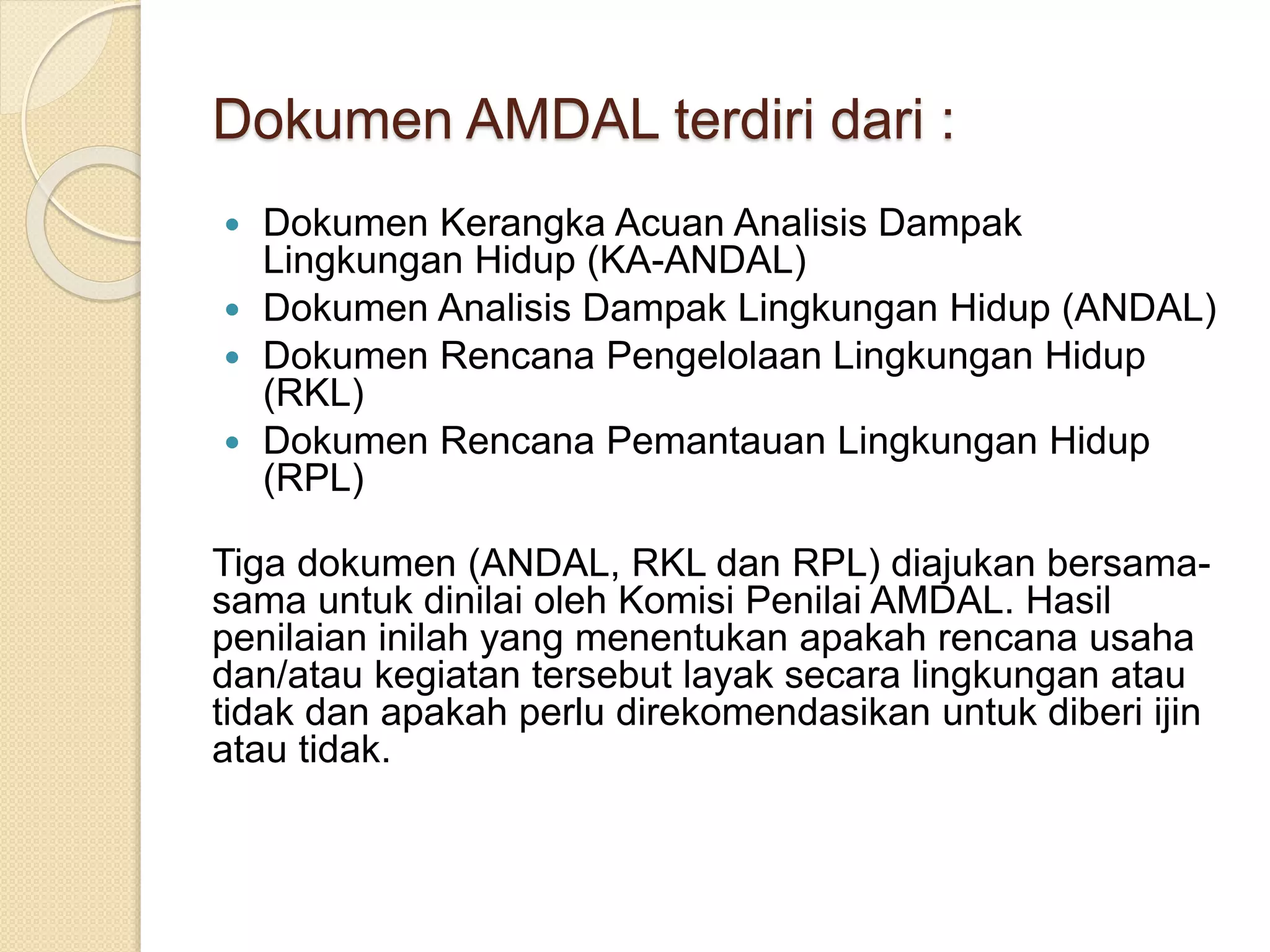 Materi 1b pengertian amdal | PPTX