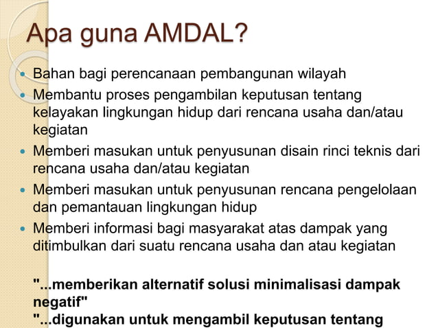Materi 1b pengertian amdal | PPTX