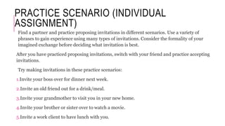 Expressions of Invitation - English for Interpersonal Interaction | PPTX