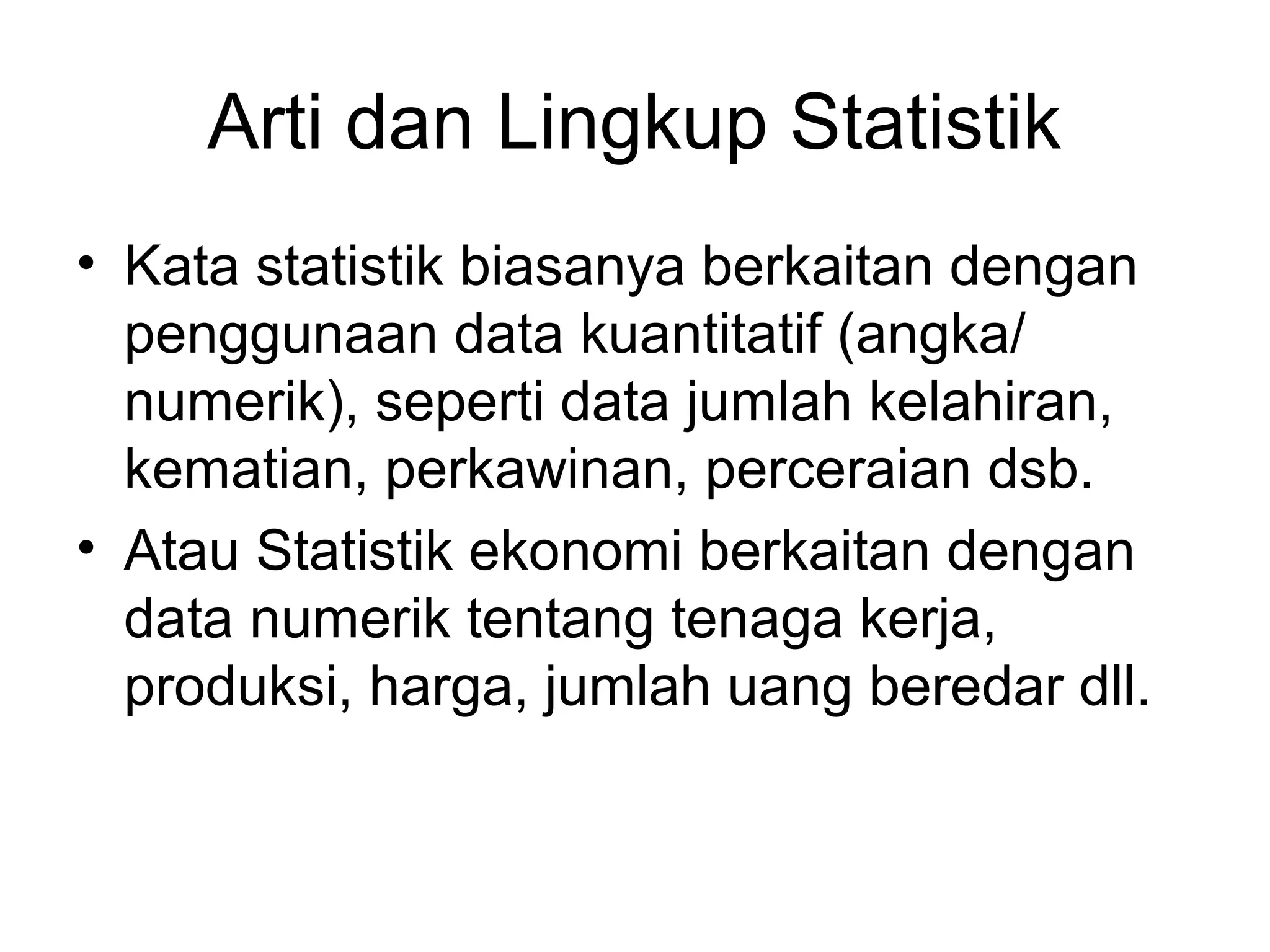 Materi 1 Statistik Pengantar Ppt