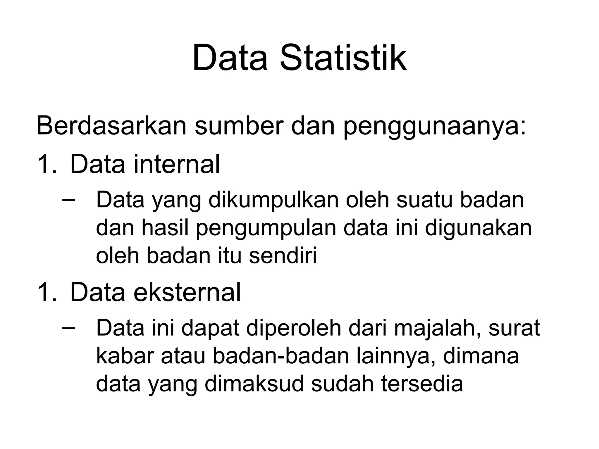 Materi 1 statistik (pengantar) | PPT