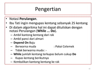 Materi 2. pengertian dasar algoritma | PPTX
