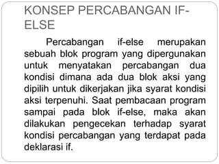 Konsep Percabangan If-Else | PPT