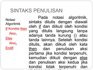 Sintaks Penulsian Percabangan If-Else | PPTX