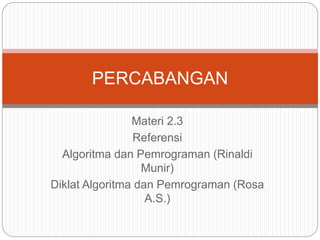 Algoritma Percabangan If-Else | PPTX
