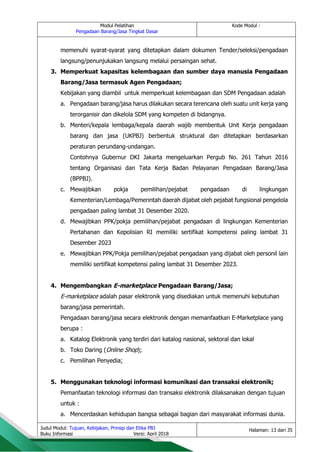 Materi 2. tujuan, kebijakan, etika pbj | PDF