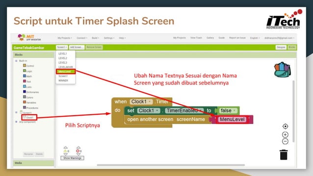 Materi 2.2 membuat splash screen atau cover dan screen di app inventor ...