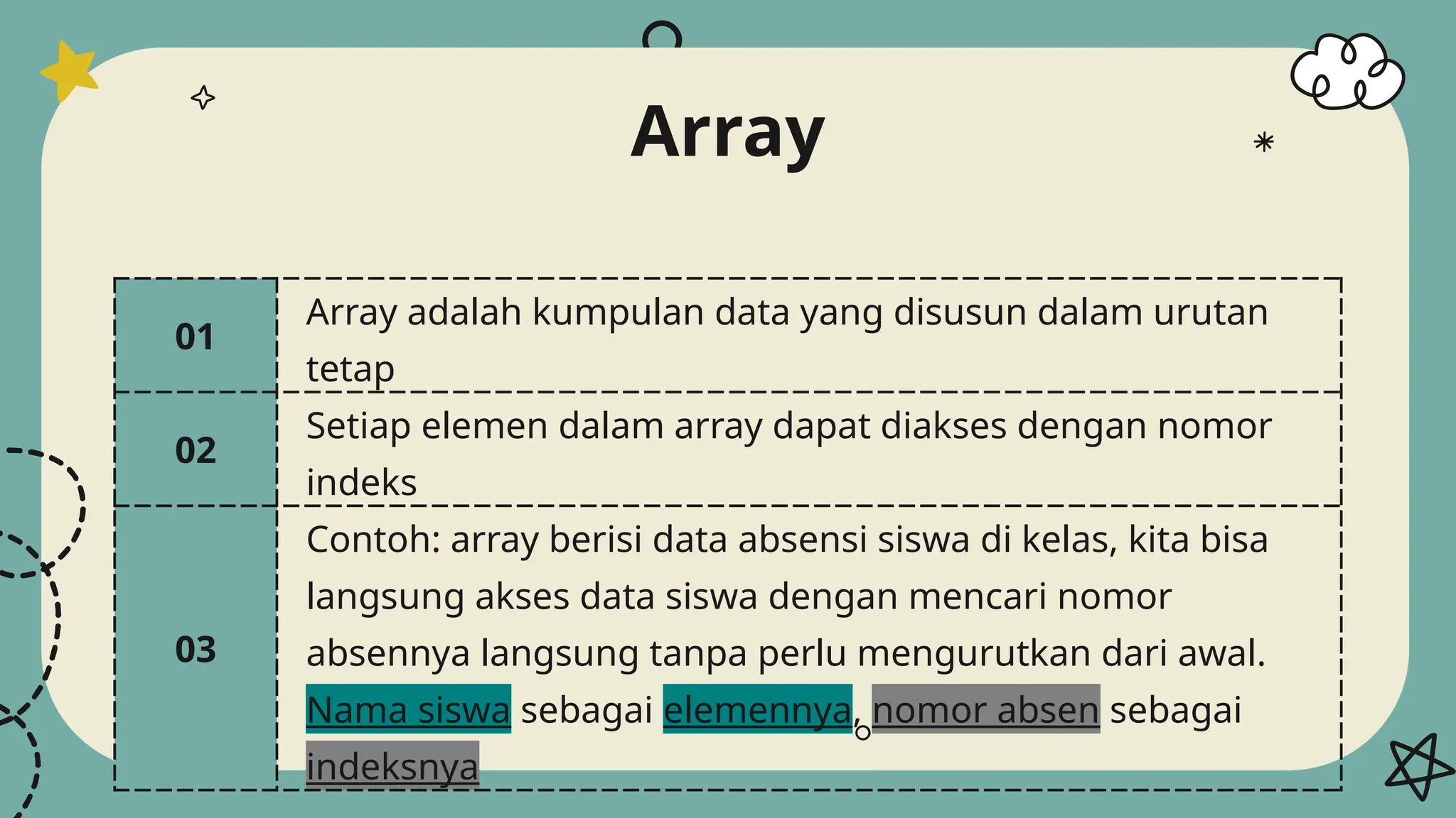 Materi 2.pptx struktur data materi kelas 7 awal | PPTX
