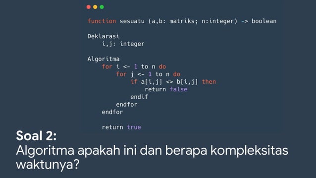 Analisis Algoritma - Pengantar Kompleksitas Algoritma | PDF