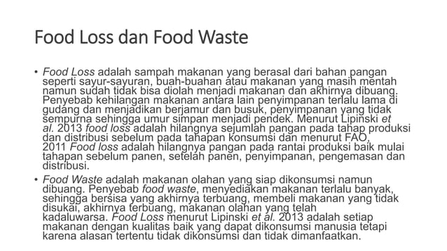 STOP FOOD LOSS AND WASTE FOR THE PEOPLE FOR THE PLANET MATERI 24 GRS ...
