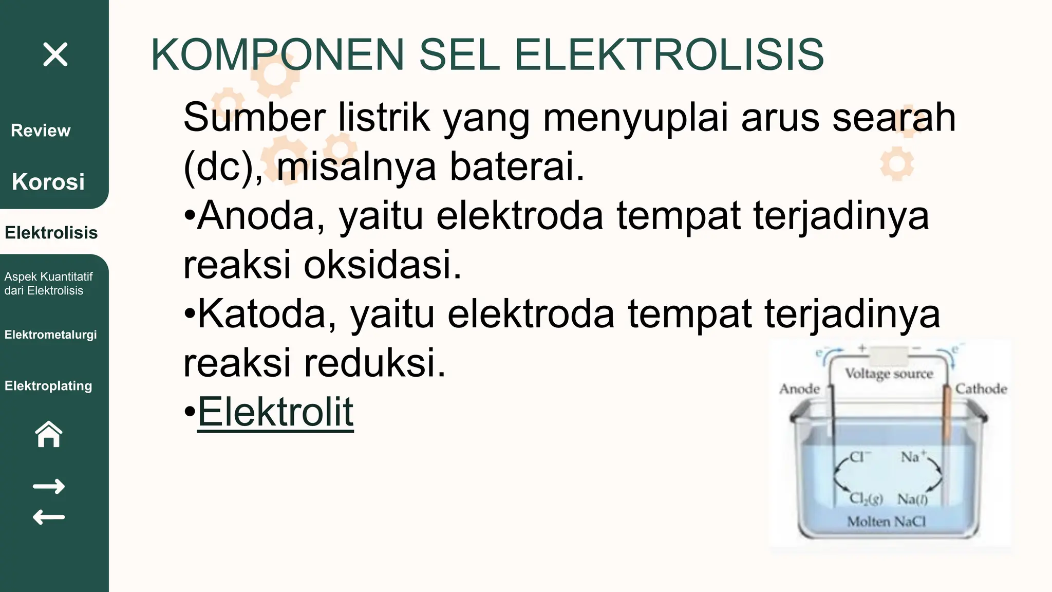 Materi 2 Elektrolisis 2023. Kimia organik | PDF