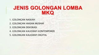 Materi 2 Isep Misbah_Ragam Gaya dan MAzhab Kaligrafi_Khat.pptx