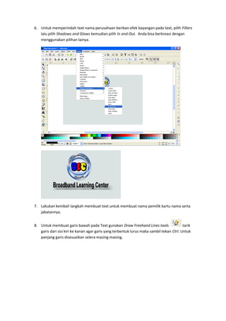 Materi 2 membuat kartu nama | PDF