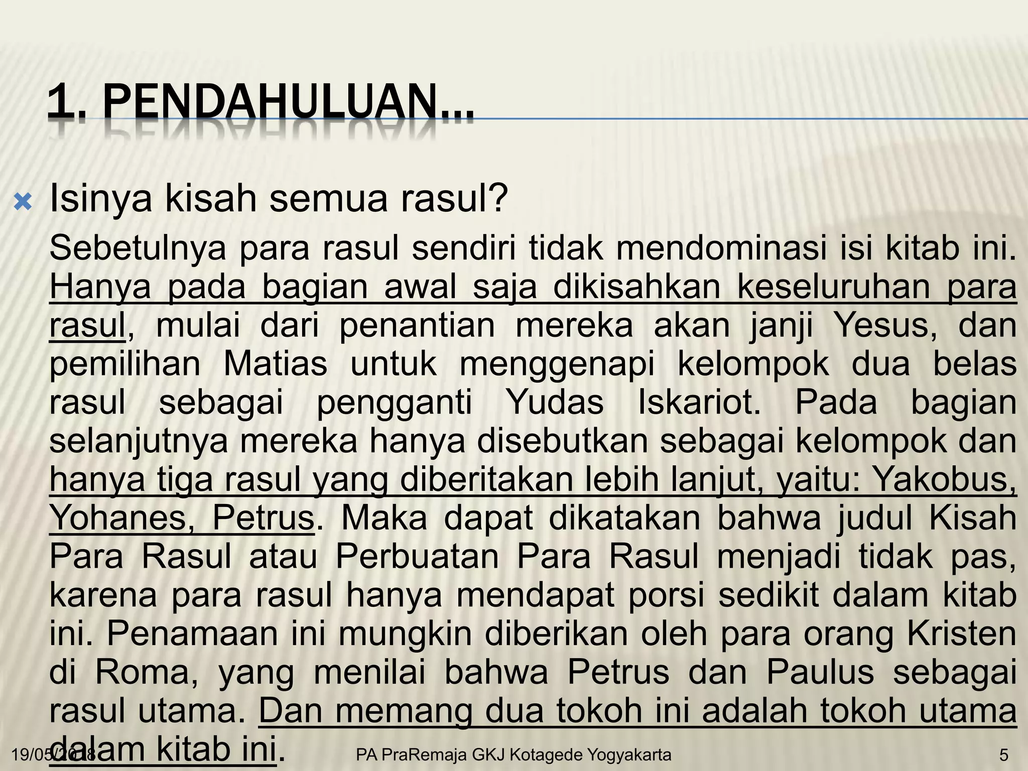 Eksposisi Kisah Para Rasul 2:1-13, 14-21 Refleksi Pentakosta & Khotbah ...