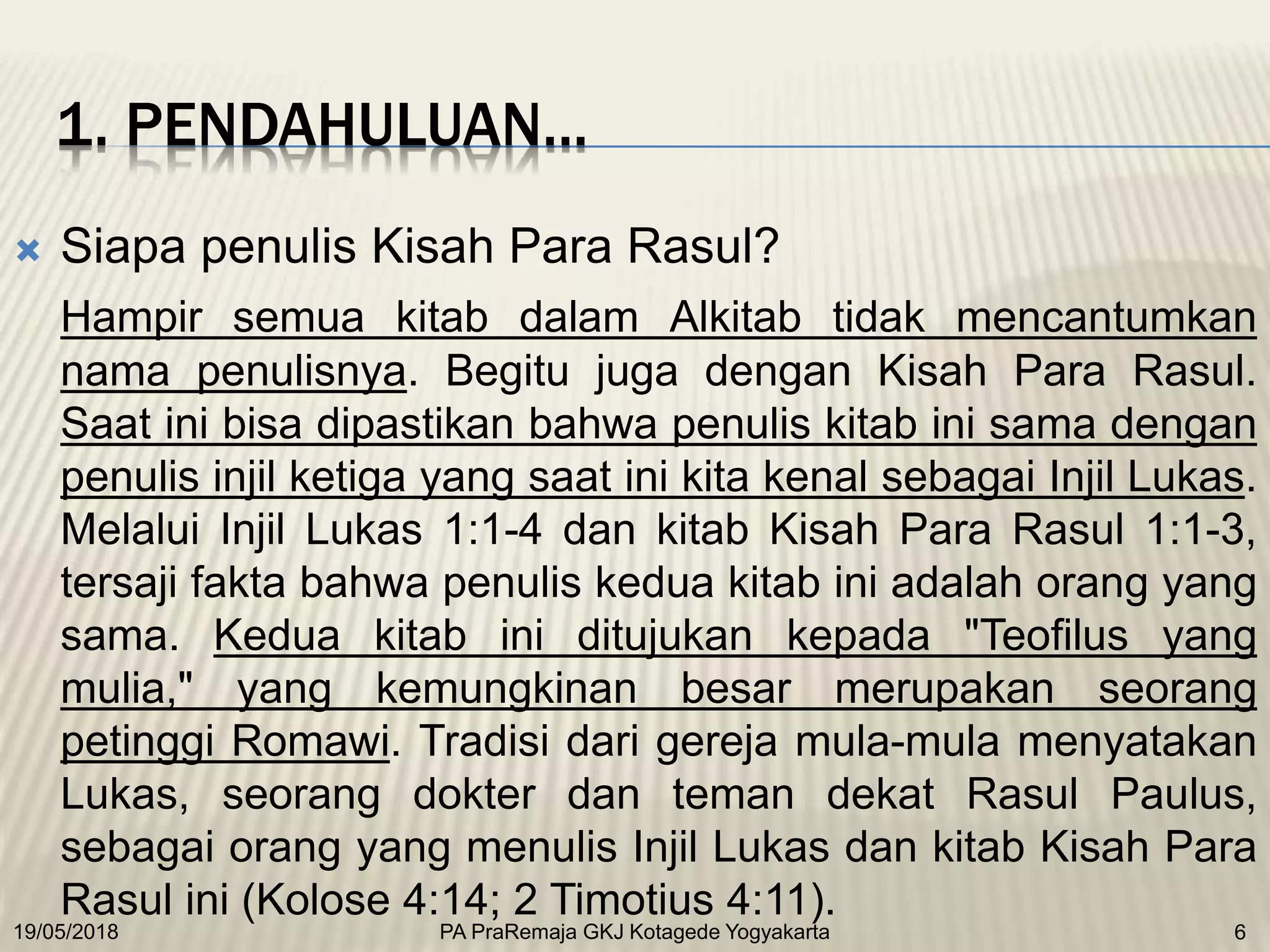 Eksposisi Kisah Para Rasul 2:1-13, 14-21 Refleksi Pentakosta & Khotbah ...